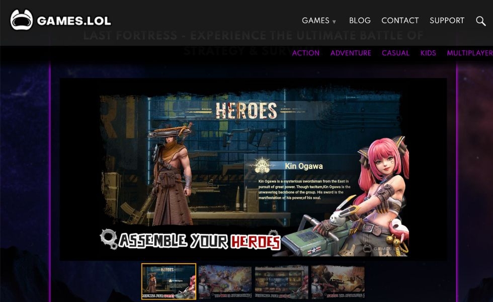 GamesLOL - Trình duyệt tải game online cho PC miễn phí, đơn giản